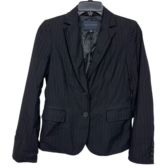 Banana Republic | Jackets & Coats | Banana Republic Blazer Pinstripe Classic Black Size 4 Wool ...